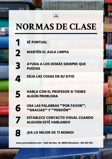 Plantillas de carteles de normas de clase personalizables y gratuitas