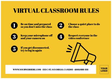 Free customizable classroom rules poster templates