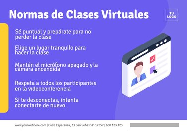 Plantillas de carteles de normas de clase personalizables y gratuitas