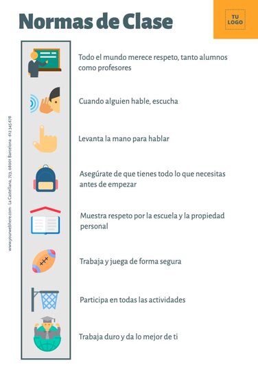 Plantillas de carteles de normas de clase personalizables y gratuitas