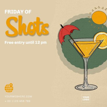 Editable cocktail menu templates