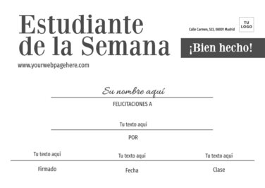 Carteles editables del Estudiante de la Semana