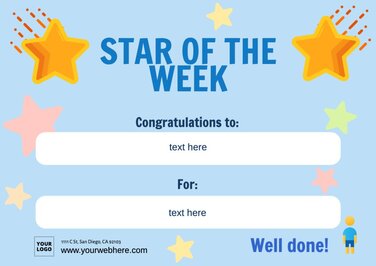 Free Star of the Week poster templates