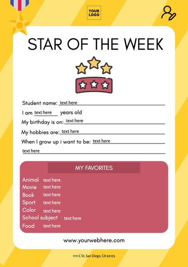 Modèles d'affiches gratuits de la star de la semaine