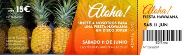 Plantillas de tickets de entrada editables online