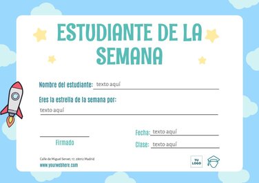 Carteles del Estudiante de la Semana editables
