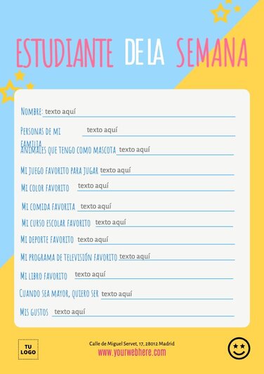 Carteles del Estudiante de la Semana editables