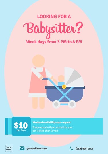 Babysitting flyer templates to edit online