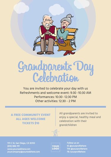 EDITABLE Grandparents Day Invite Breakfast Social Printable Sites 