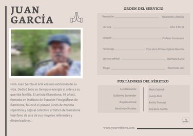 Diseña gratis un programa para un funeral
