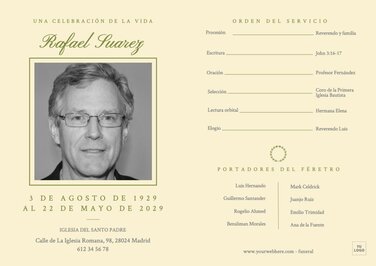 Diseña gratis un programa para un funeral