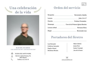 Diseña gratis un programa para un funeral