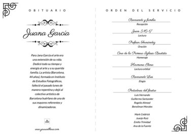 Diseña gratis un programa para un funeral