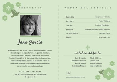 Diseña gratis un programa para un funeral