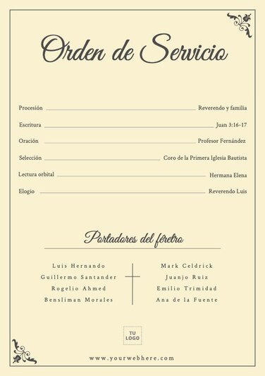 Diseña gratis un programa para un funeral
