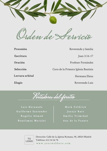 Diseña gratis un programa para un funeral