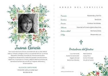 Diseña gratis un programa para un funeral