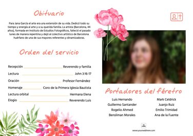 Diseña gratis un programa para un funeral