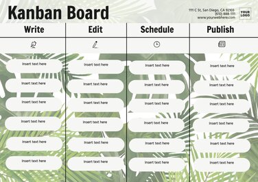 Free templates to create printable Kanban boards
