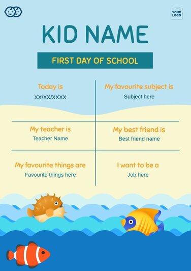 Printable First Day of School Templates