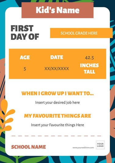 Printable First Day of School Templates