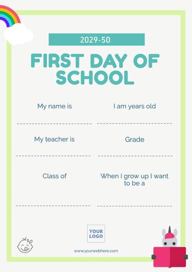 Printable First Day of School Templates