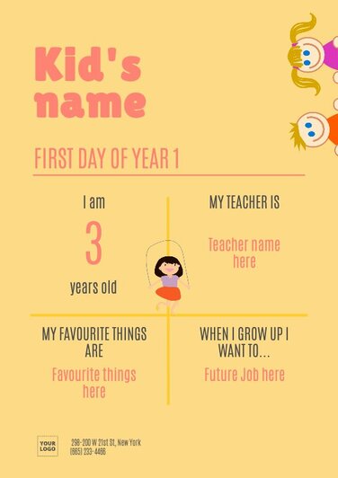 Printable First Day of School Templates