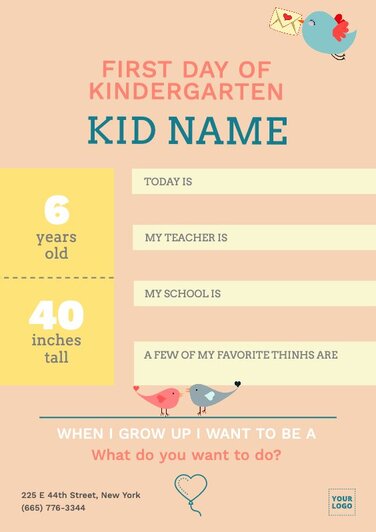 Printable, Editable First Day of School Templates