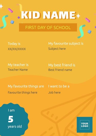Printable, Editable First Day of School Templates