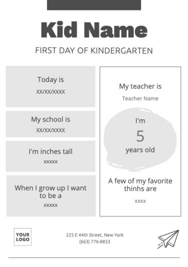 Printable First Day of School Templates