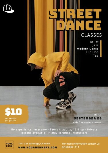 Make a dance class flyer or poster