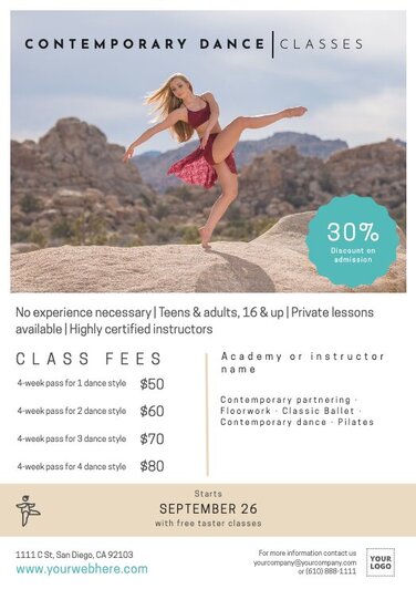 Make a dance class flyer or poster