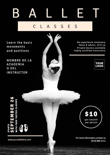 Make a dance class flyer or poster