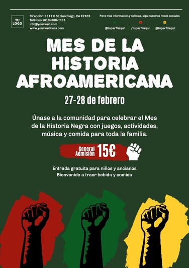 Plantillas del Mes de la Historia Afroamericana editables