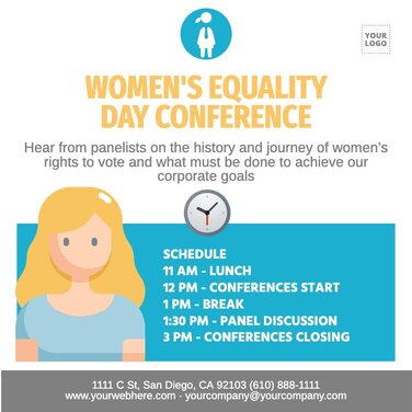 Free Women Equality Day designs & Gender Equality Posters