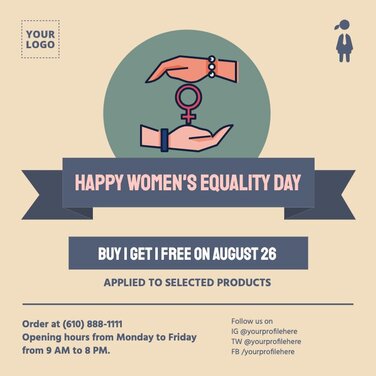 Free templates to promote Women Equality Day