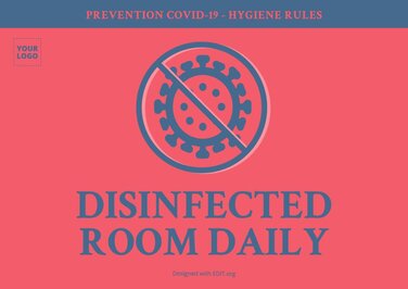 Disinfected Area signs to download