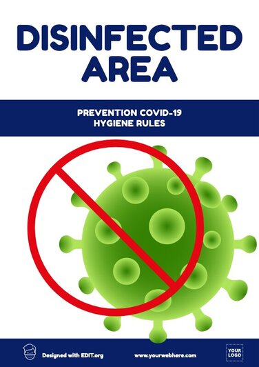Disinfected Area signs to download