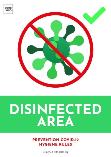 Disinfected Area signs to download