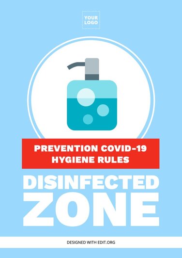 Disinfected Area signs to download