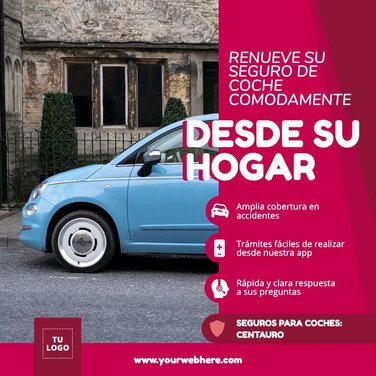 Plantillas de Seguros de Autos para diseñar anuncios