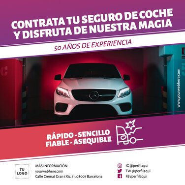 Plantillas de Seguros de Autos para diseñar anuncios