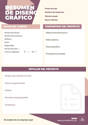 Plantillas de Brief gratis para editar