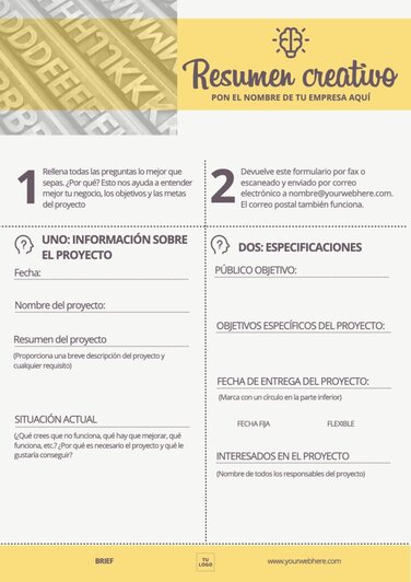 Plantillas de Brief gratis para editar