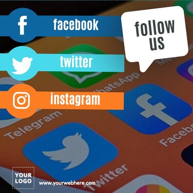 Plantillas personalizables de síguenos en redes sociales