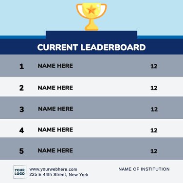 Kostenlose Vorlagen für Rang- und Bestenlisten