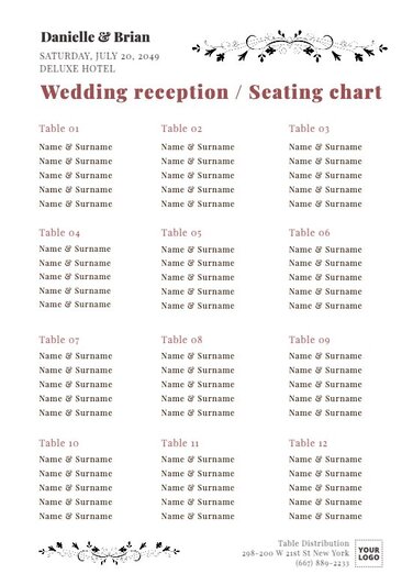 Free online custom seating charts editor