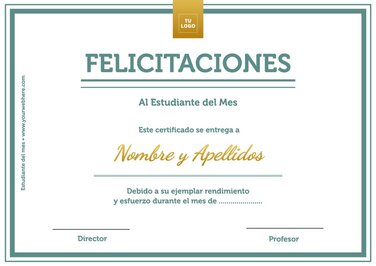 Certificados de Estudiante del Mes editables online