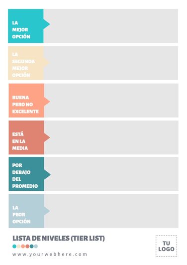 Creador de Tier List gratis online