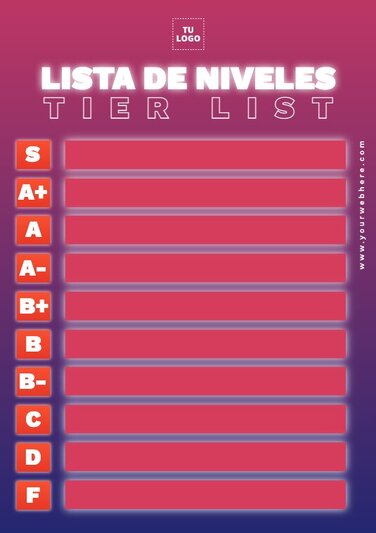 Creador de Tier List gratis online